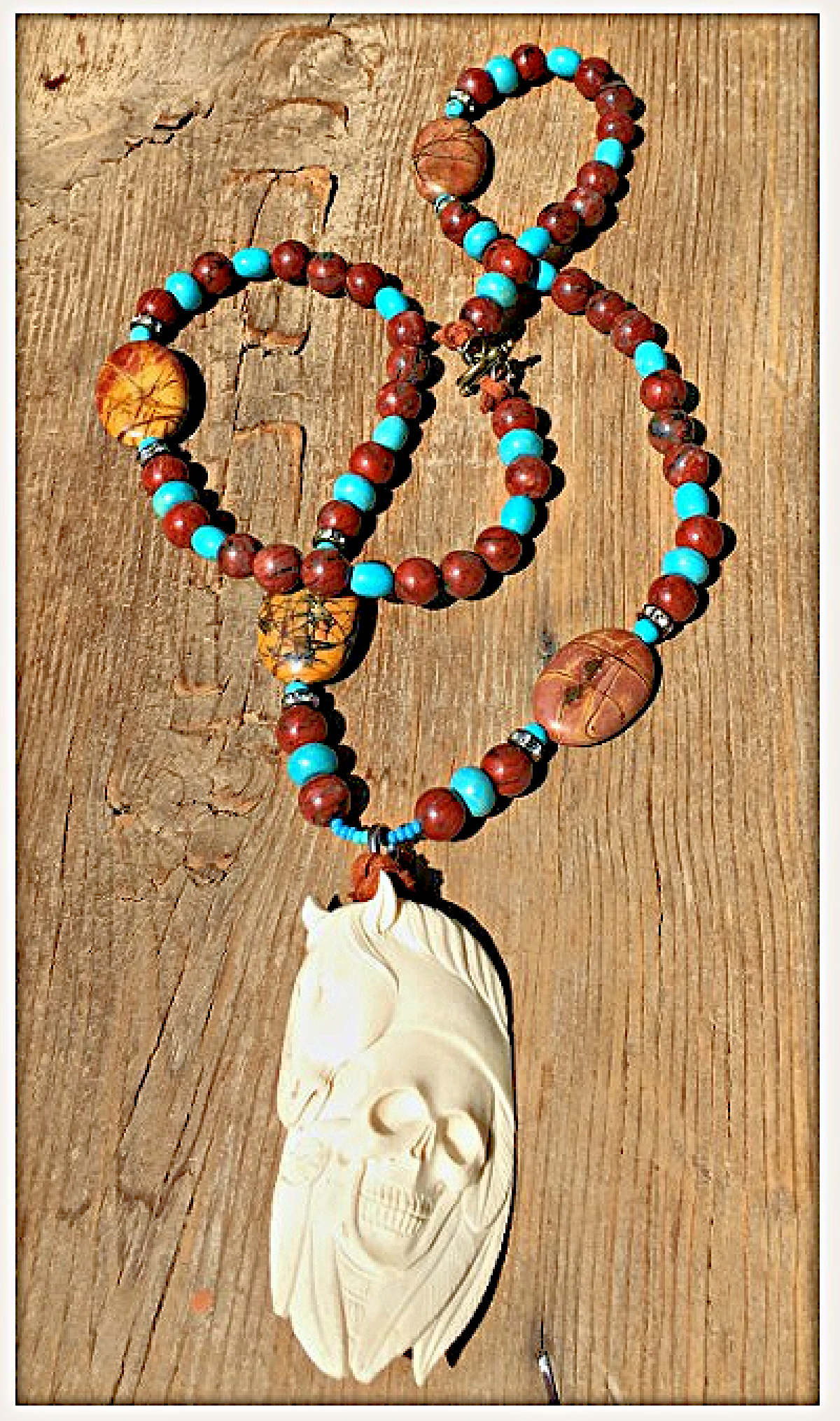 Brown Jasper & Turquoise Gemstone Rhinestone Antique Bronze Arrow Charm ...