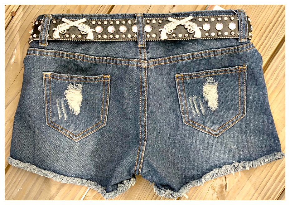 Blue Jean Denim Distressed Low Rise Cut Off Shorts, distressed ...