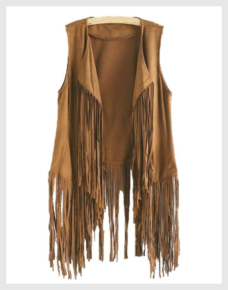 Sleeveless Fringe Boho Festival Vest, vest, jacket, coat, Spring ...