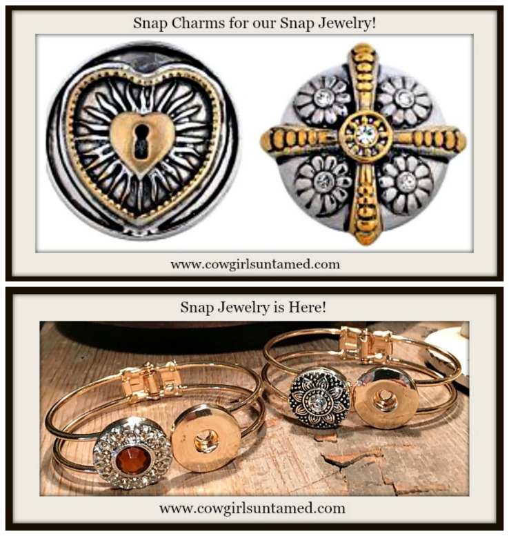 Gold Crystal and Silver Heart with Lock or Cross SNAP ON Jewelry ...